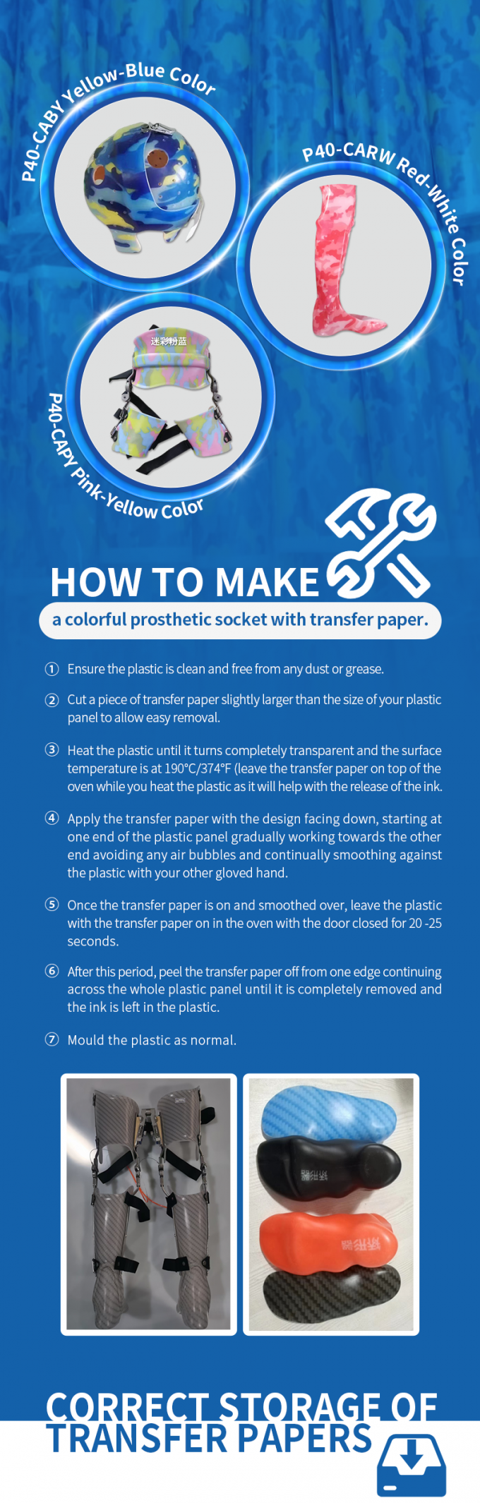 Customized Color Prosthetic Leg Thermal Transfer Paper Camouflage ...